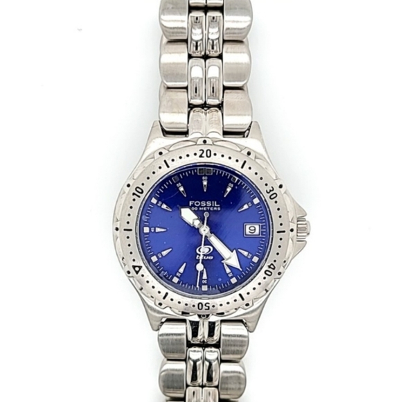 Fossil | Accessories | Fossil Blue Solid Steel Water Resistant 25mm ...